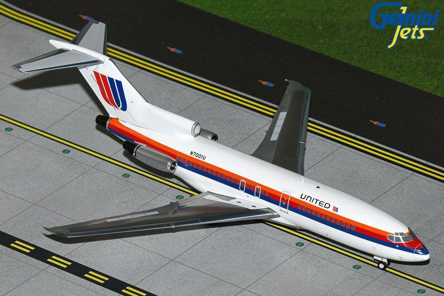 United Airlines 727-100, SAUL BASS N7001U Gemini Diecast Model, 1:200 ...