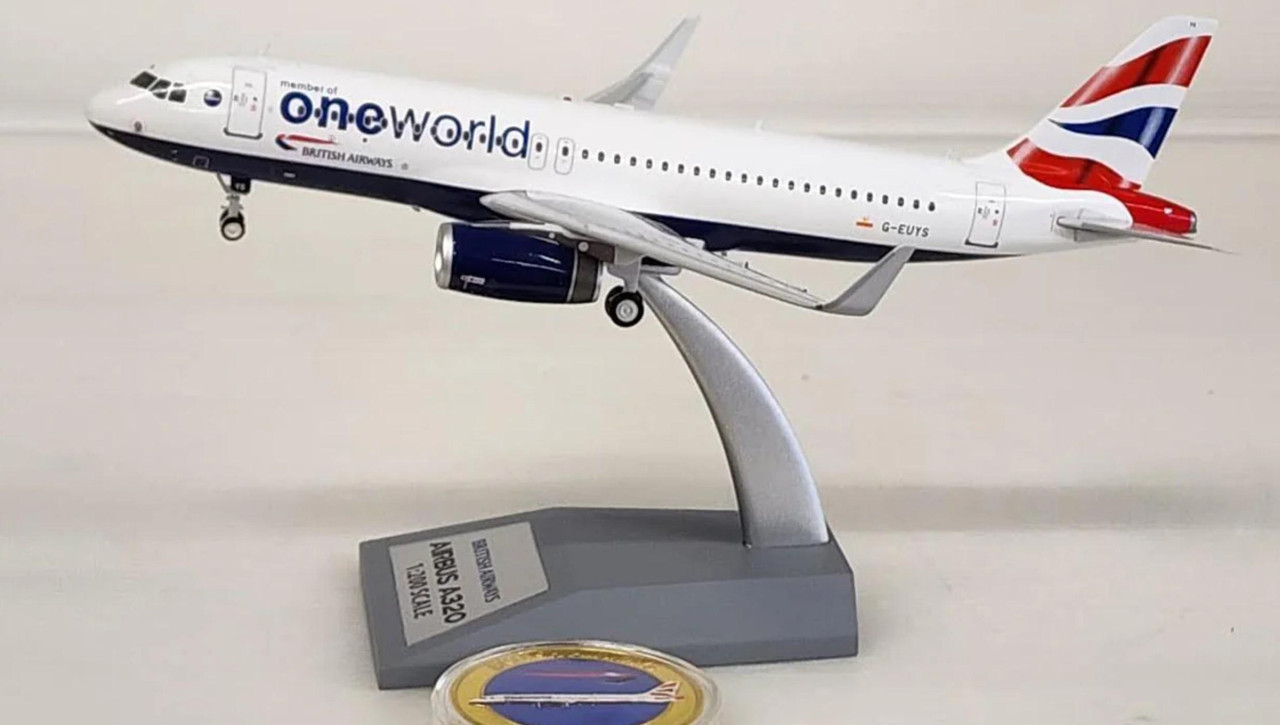 British Airways OneWorld Airbus A320, G-EUYS with stand, 1:200 ARD ...