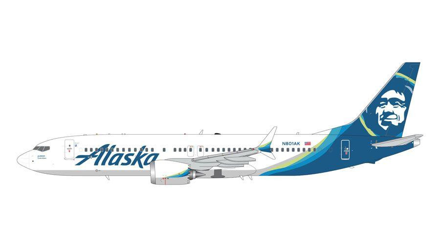 ALASKA 737MAX8 1/200 REG#N801AK, 1:200 Gemini 200 GJ-G2ASA1317