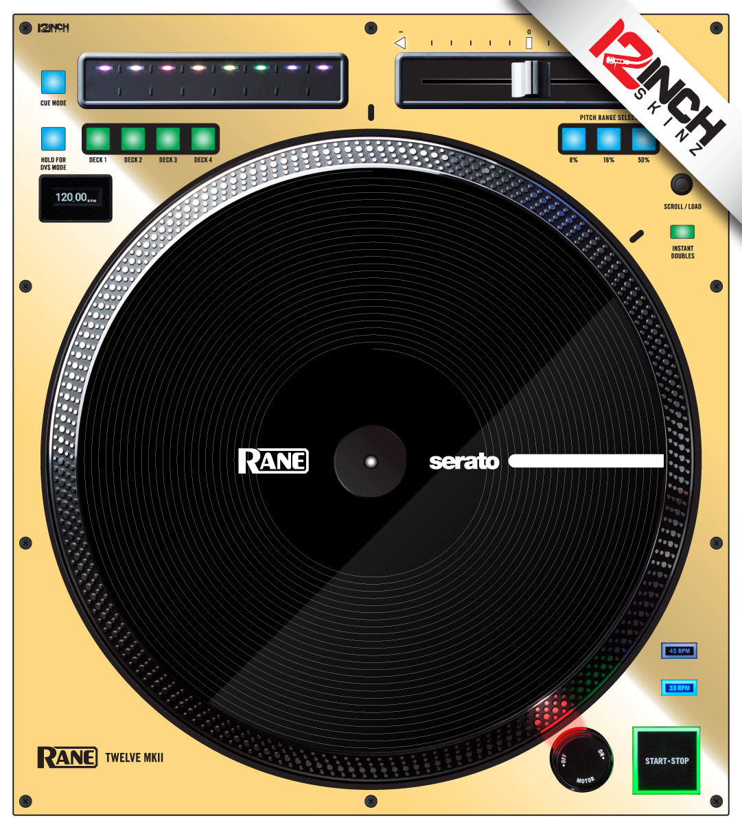 Rane Twelve MK2 Skinz (SINGLE) - Metallics - 12inchSkinz