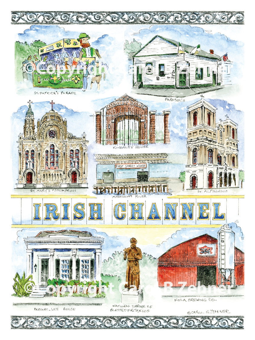 Irish Channel Neighborhood - Carol Zehner Art