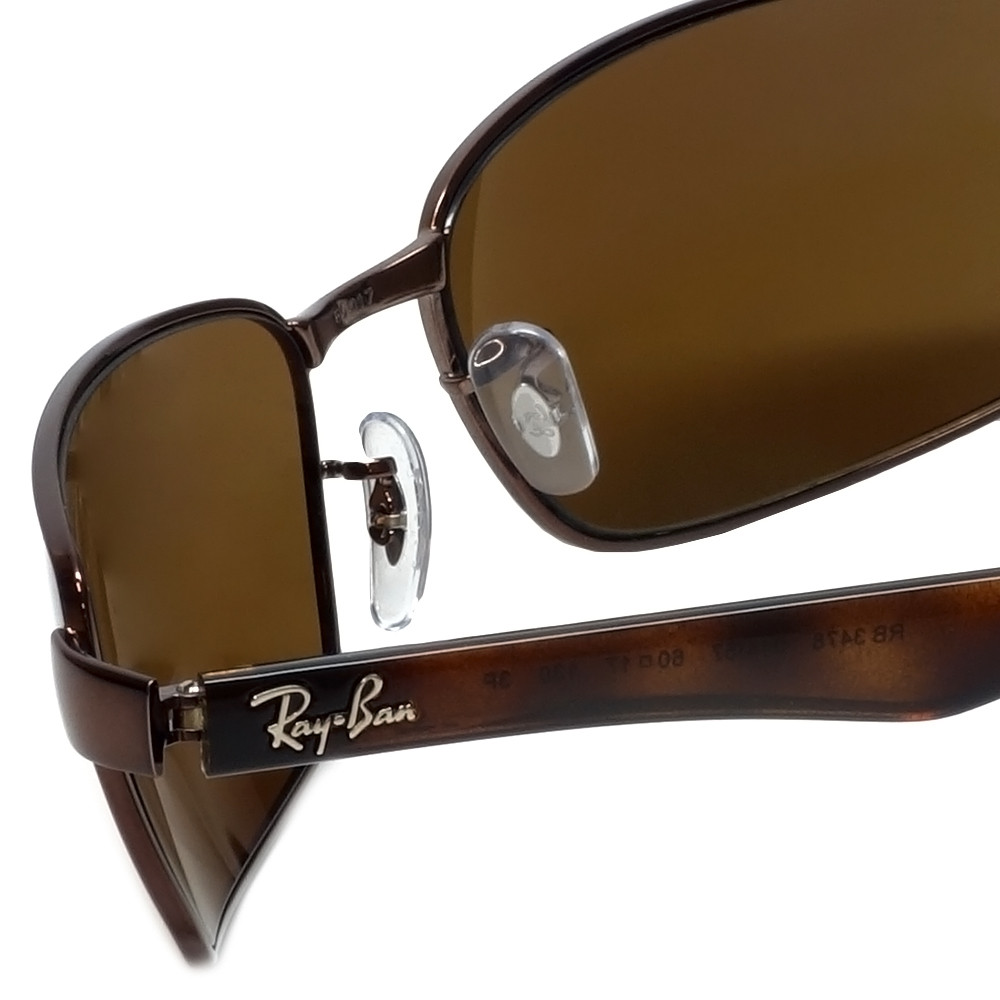Ray-Ban Polarized Designer Sunglasses in Brown with Amber Lens RB3478 ...
