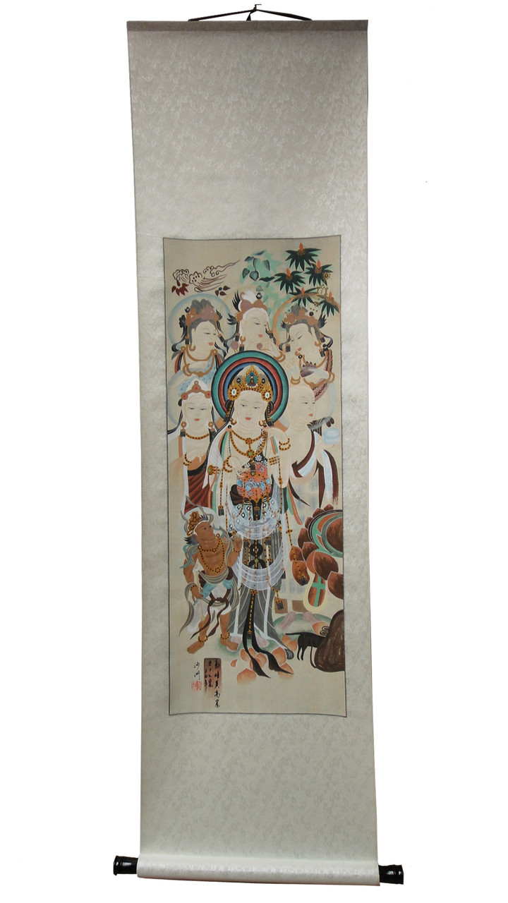 7 Goddess Silk Scroll - T-Trove Asian Decor