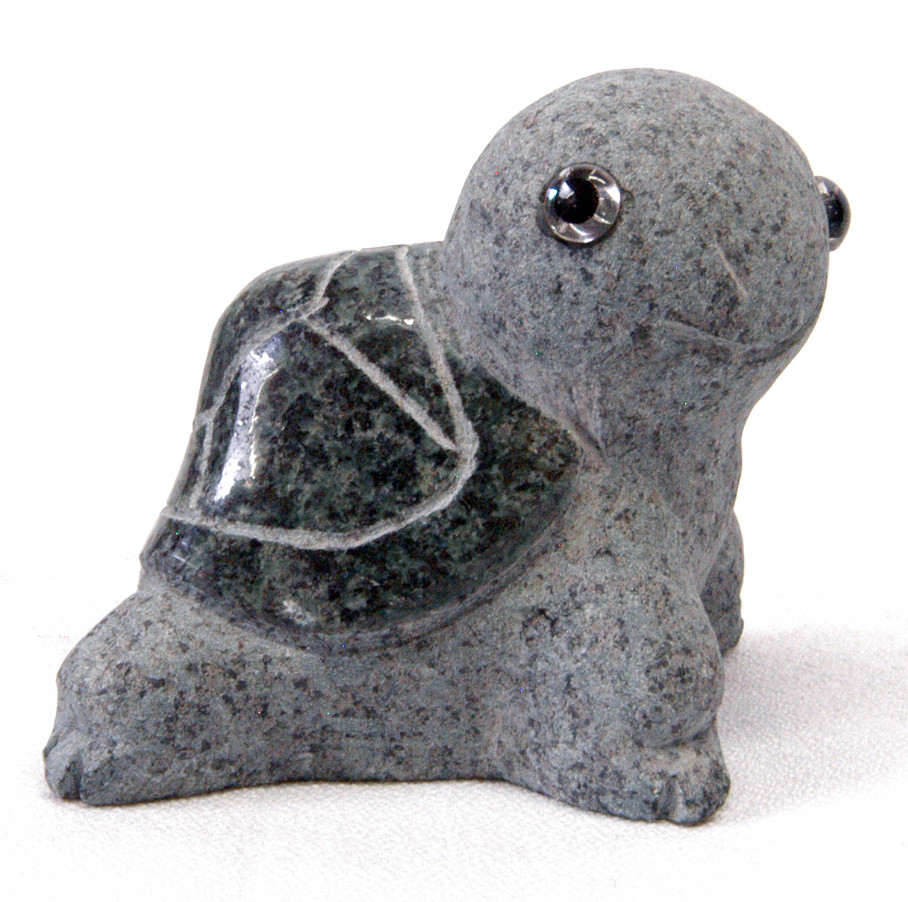 Green Granite Stone Turtle Facing Right