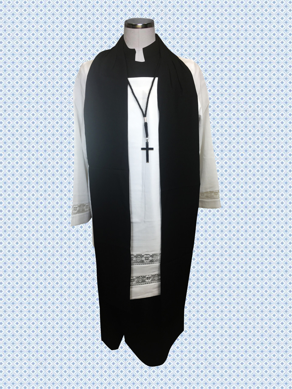 The Official COGIC Class A Vestments Package - 6 Piece Set w/ Roman Cassock