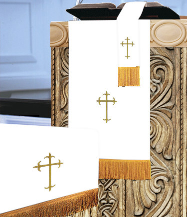 Parament Set Purple & White - 3 Pc. Clergy Parament Altar Set