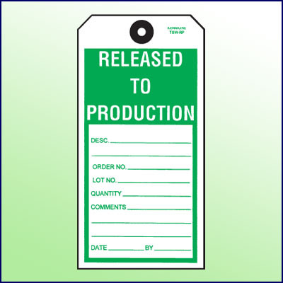 Released to Production Tag - Kenmore Label & Tag