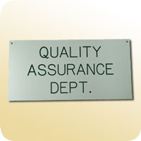 Quality Assurance Dept. Sign - Kenmore Label & Tag