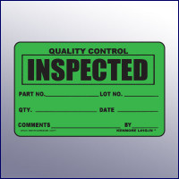 Inspected Quality Control Label 4 x 3 - Kenmore Label & Tag