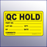 Hold Quality Control Label 4 x 3 - Kenmore Label & Tag