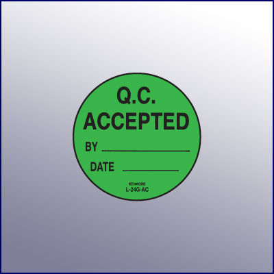 QC Accepted Label 1-3/4 dia. - Kenmore Label & Tag