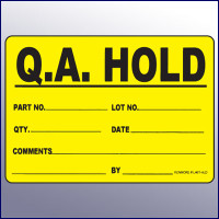 Hold Large Quality Assurance Label 4 x 6 - Kenmore Label & Tag