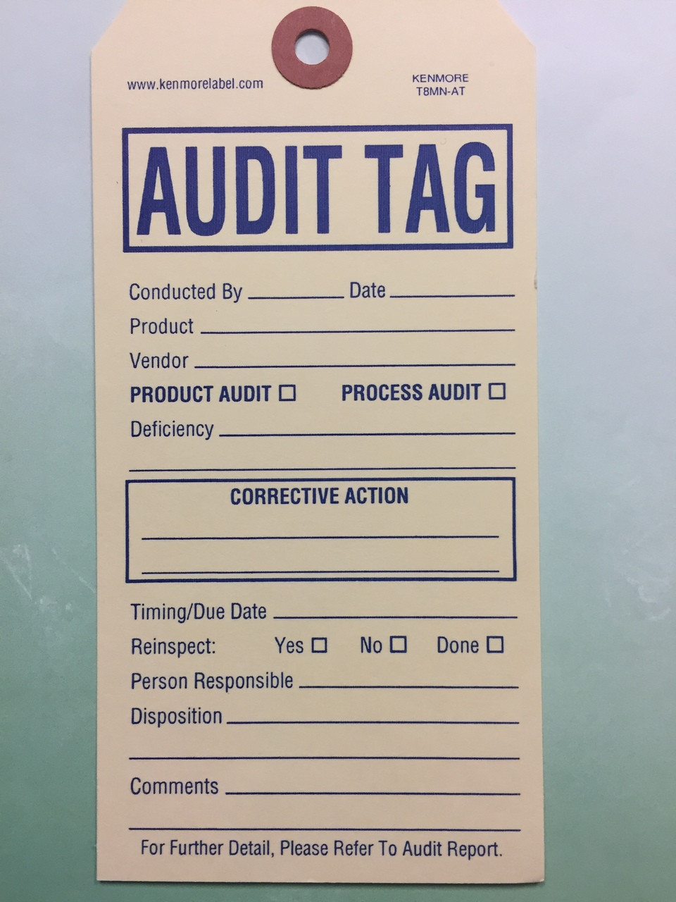 Audit Tag - Kenmore Label & Tag