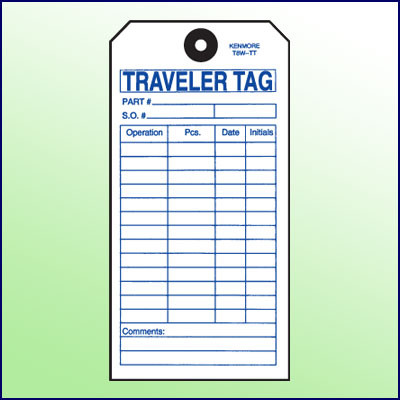 Traveler Tag - Size 8 - Kenmore Label & Tag