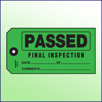 Passed Final Inspection Tag - Size #5 - Kenmore Label & Tag