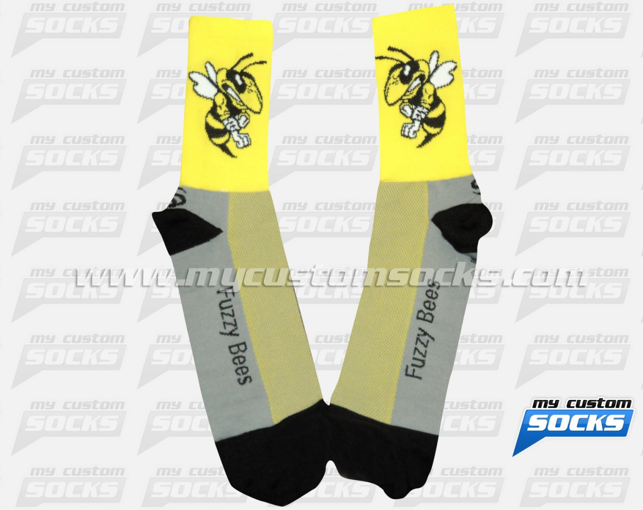 Custom Fuzzy Bees Wrestling Socks | My Custom Socks