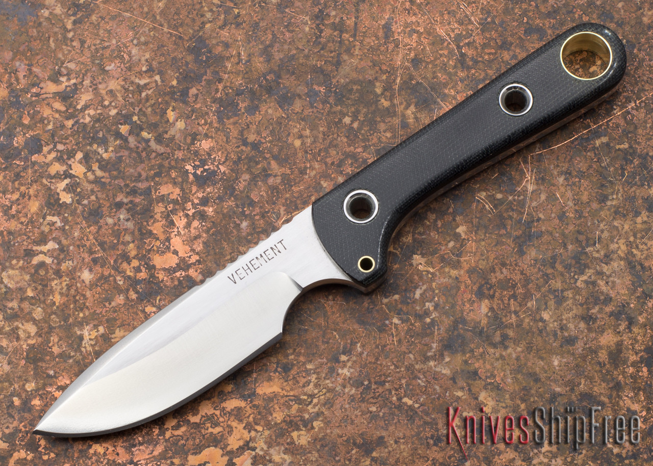 Vehement Knives: Grunt - Black Canvas Micarta - #38