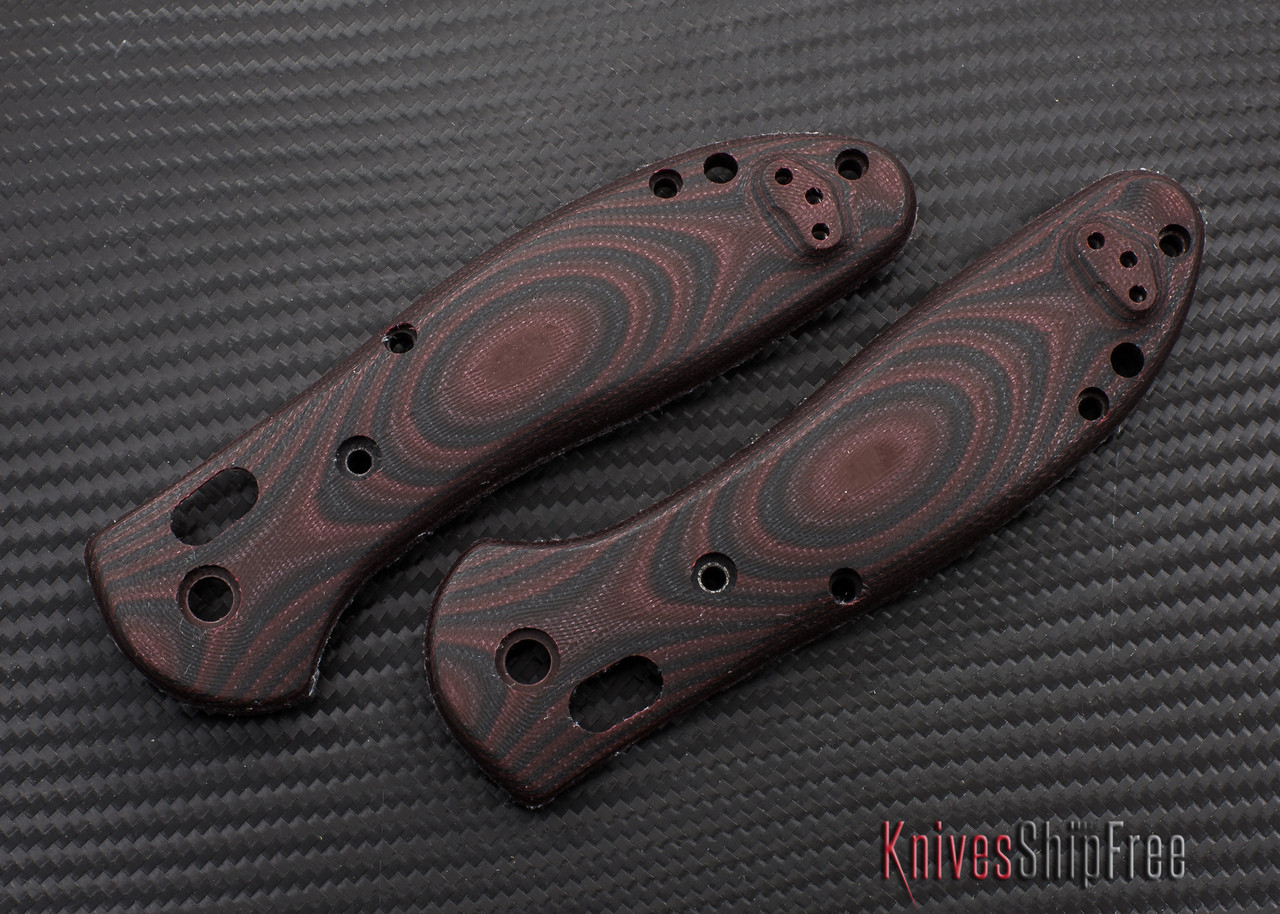 Custom Replacement: Benchmade 550 Griptilian - Red & Black G-10 Handle ...