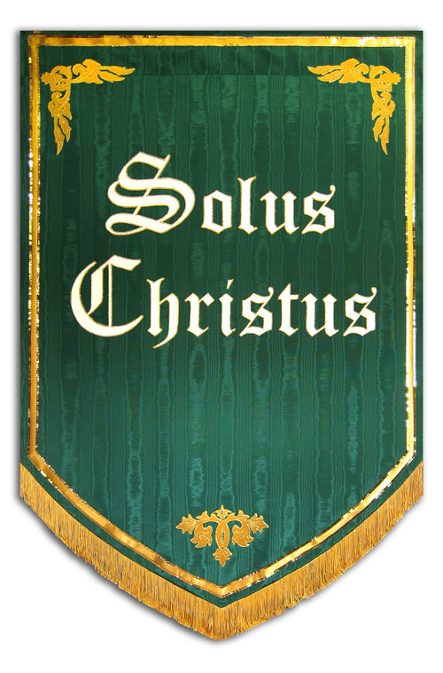 The Five Solas Solus Christus Church Banner - Christian Banners for ...