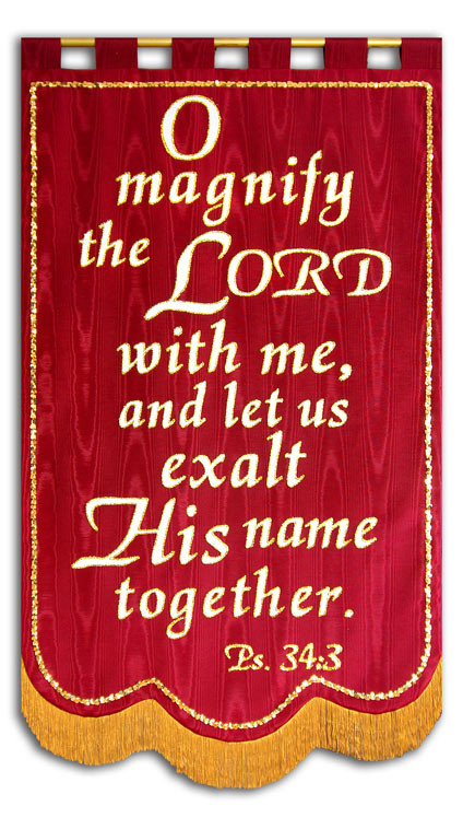 O magnify the Lord - Psalm 34:3 Bible Verse Banner - Christian Banners ...