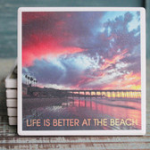 Life is Better at the Beach Absorbent Beverage Coaster - Beach Cottage ...