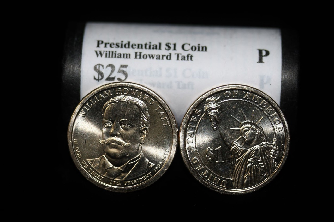 Presidential Dollar: William Howard Taft (27th President) "P" MINT ROLL ...