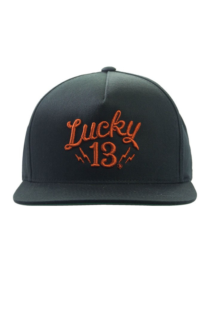 Lucky 13 The Shocker Snapback Hat Black Rust - Merch2rock Alternative ...