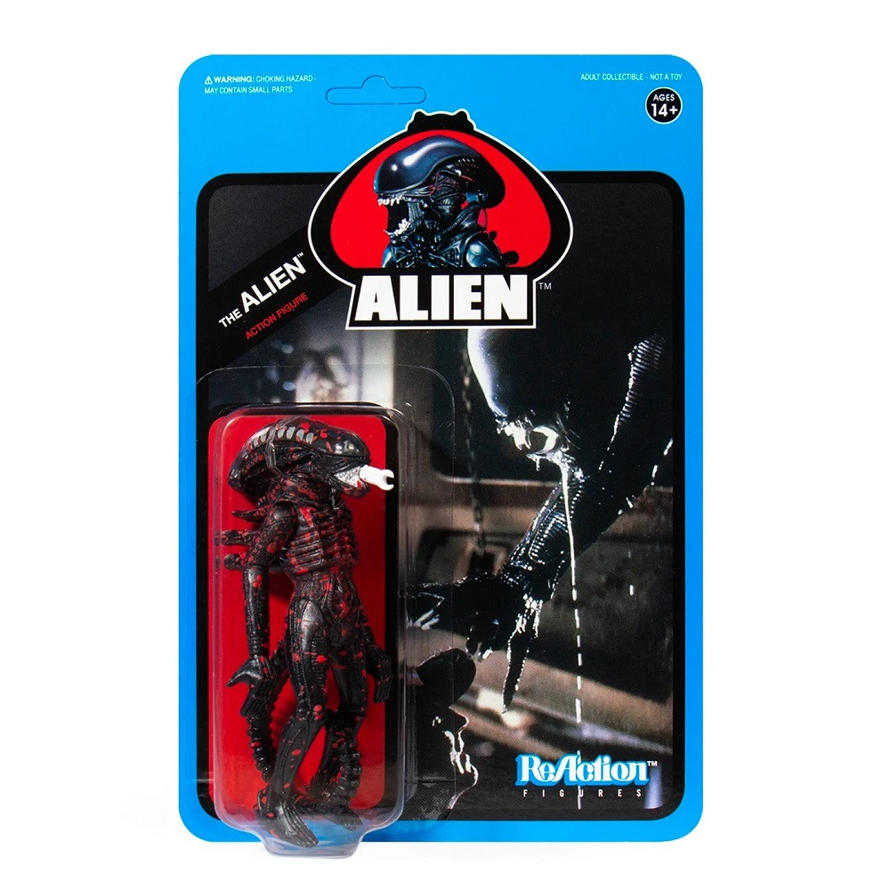 Super7 Aliens ReAction Bloody Alien Open Mouth Wave 3 Blue Card Figure ...