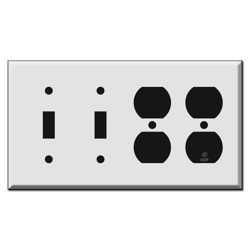 2 Toggle 2 Duplex Outlet Combo Light Switch Wall Plates