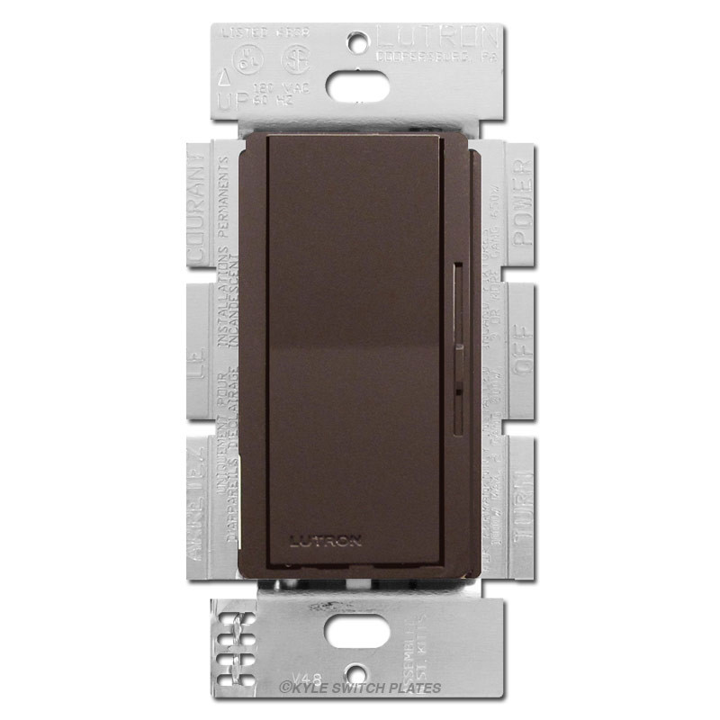 Brown 3-Way Rocker Light Switches 1000W Preset Dimmer Soft Glow