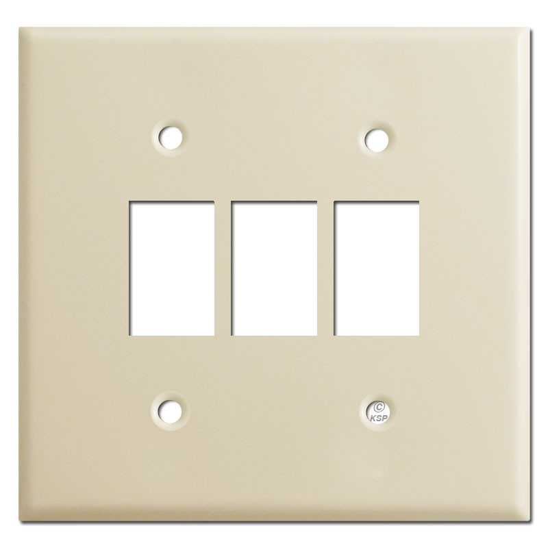 Low Volt Bracket Mount Wall Switch Plates For 3 Ge Switches Ivory