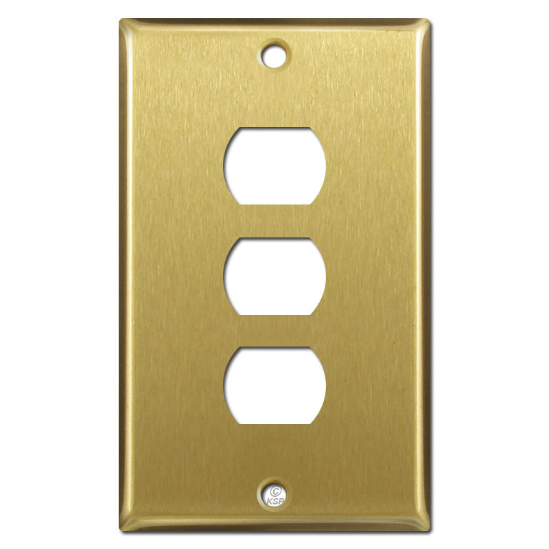 Triple Stacked Switch Despard Light Plate Cover Satin Brass