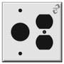 Duplex Receptacle with Single 1.4 Inch Round Outlet Cover Plates