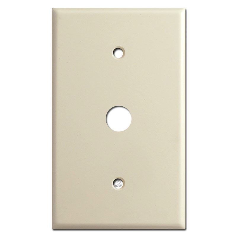 Jumbo .625'' Phone Cable Outlet Cover Plates - Ivory