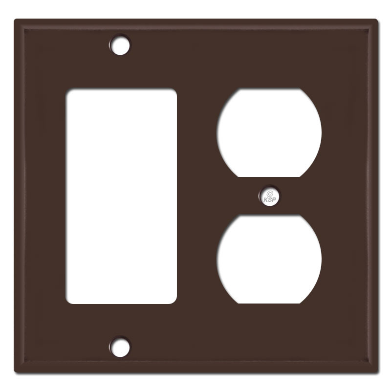 1 Decora 1 Outlet Cover Combination Switch Plates - Brown