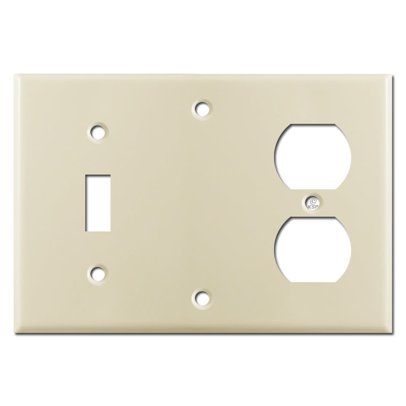 Single Toggle Single Blank Single Outlet Wall Plate - Ivory