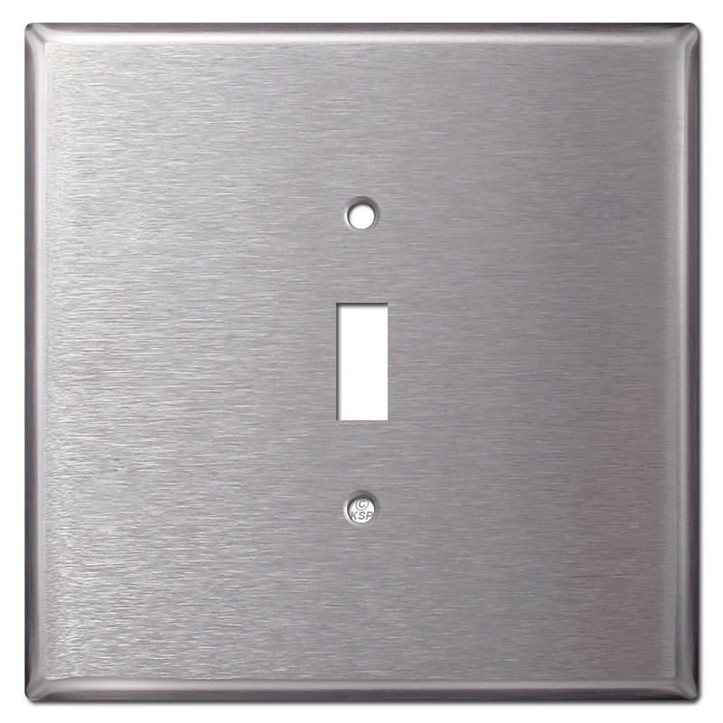 Oversized 2 Gang 1 Toggle Plate Covers - Satin Stainless Steel