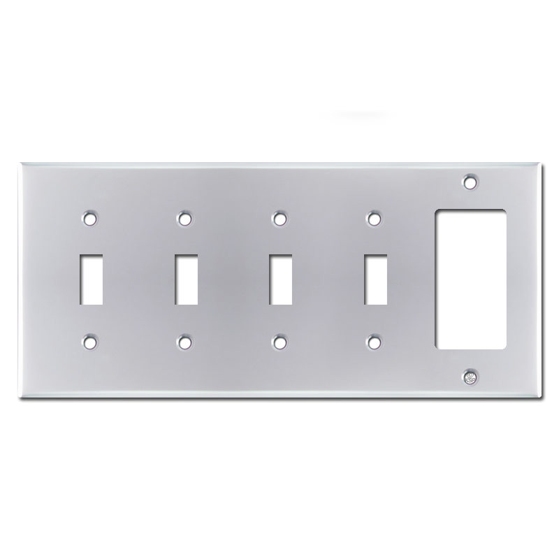 1 Decora 4 Toggle Cover Plates Polished Chrome