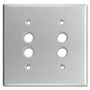 Two Push Button Wall Plate Covers - Polished Chrome