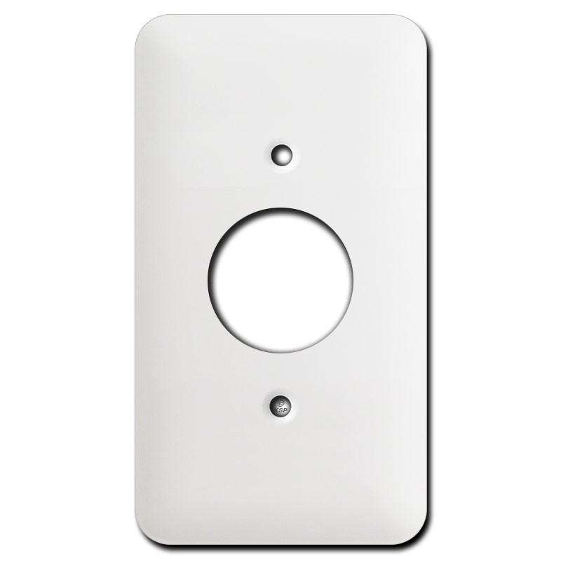 Long 1 Round Outlet Cover Plates - White | Kyle Switch Plates