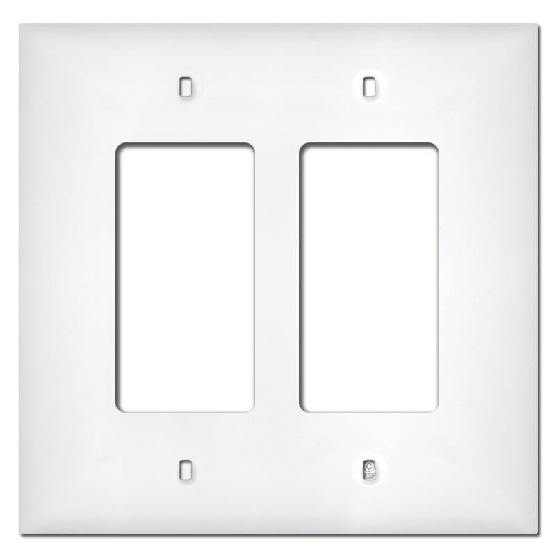 Midway 2 Gang GFI Rocker Plastic Switch Plate Covers - White