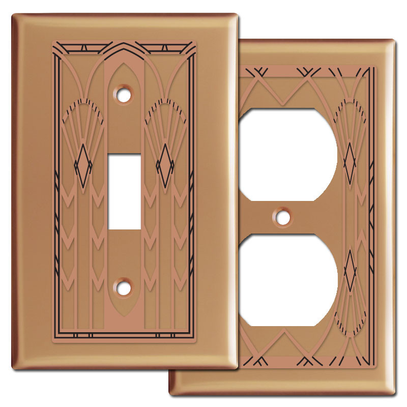 Art Deco Switchplates In Copper Kyle Design
