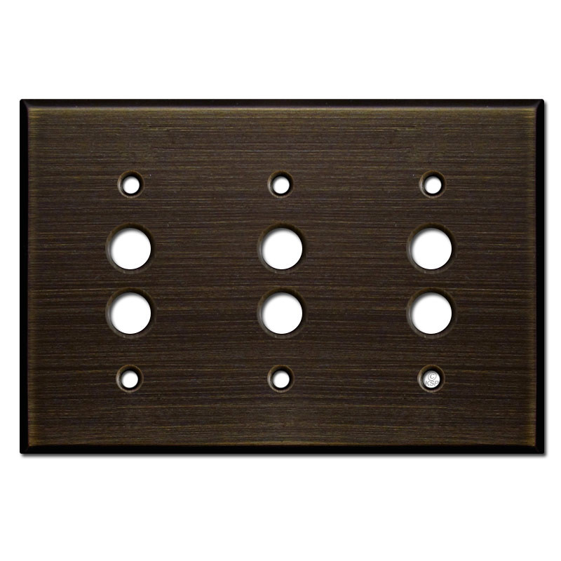 3 Push Button Light Switch Covers - Oil Rubbed Bronze