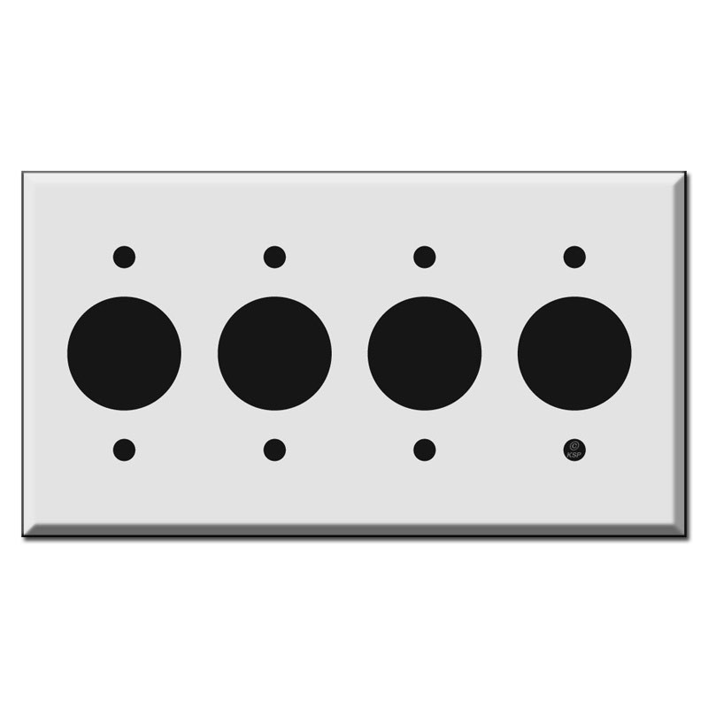 4 Gang Round Receptacle Covers for Single Outlets