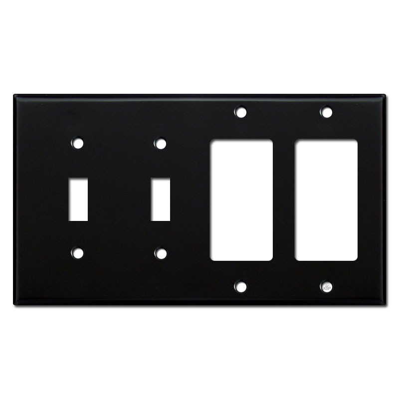 2 Decor Rocker 2 Toggle Light Switch Covers Black Kyle Switch Plates