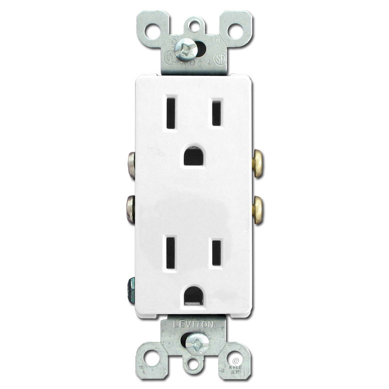 White Decora Outlet Receptacle 15A | Kyle Switch Plates