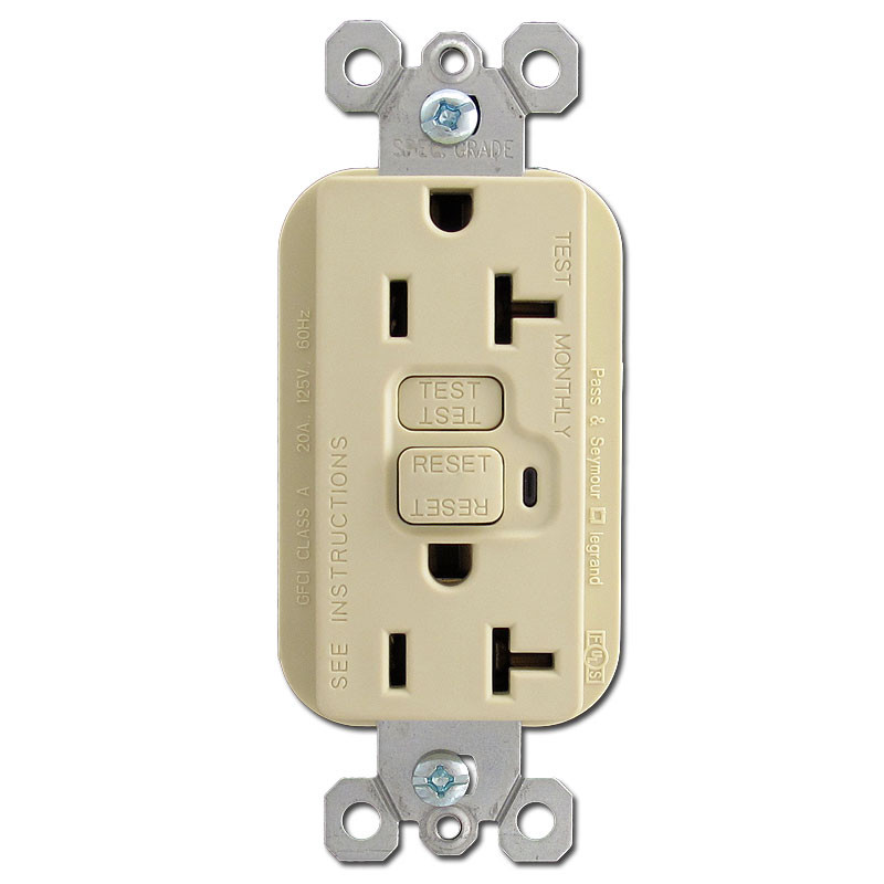Ivory 20A GFCI Duplex Receptacle