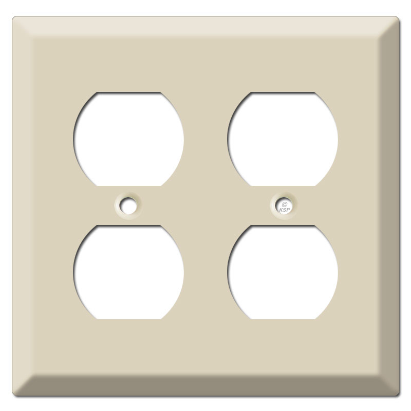 Deep 2-Gang Four Plug Duplex Outlet Cover - Ivory
