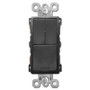 Black 3 Stack Light Switch - 2 Single Pole + 3 Way or S/P