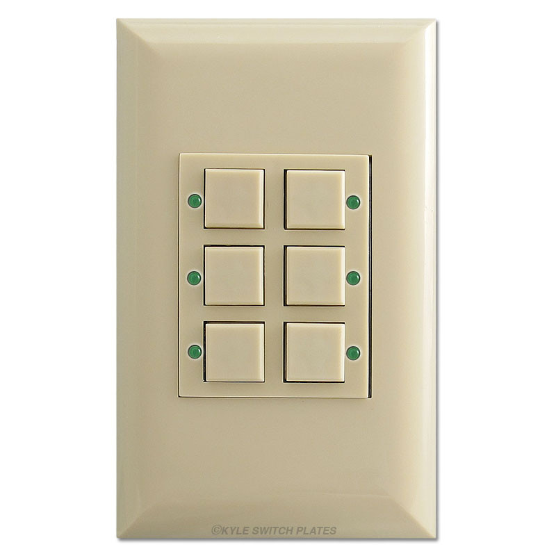 Touch Plate 6 Switch Classic Led Light Low Voltage Switch Ivory